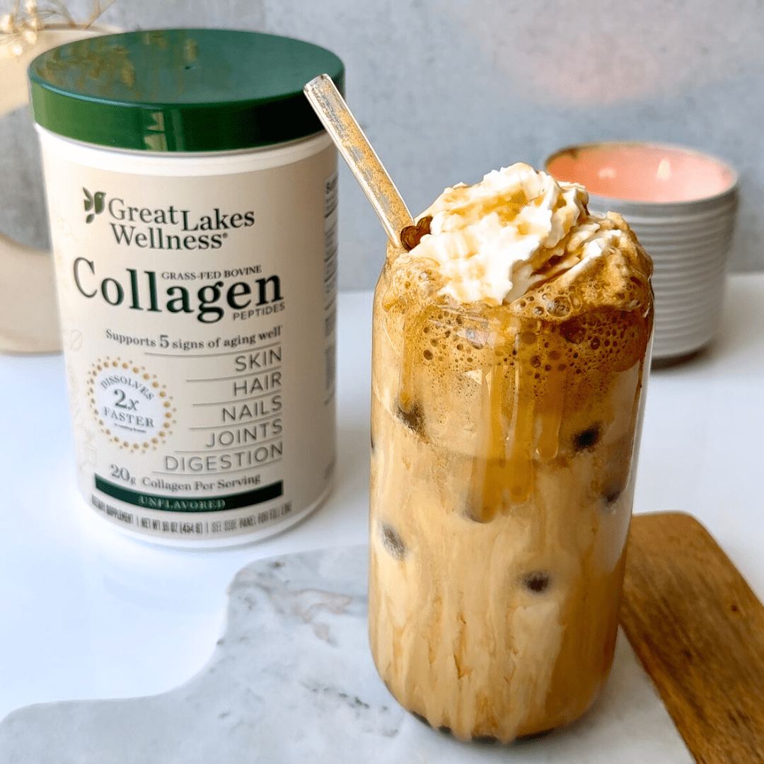 Iced Caramel Collagen Latte 🤍🤎 – Great Lakes Wellness